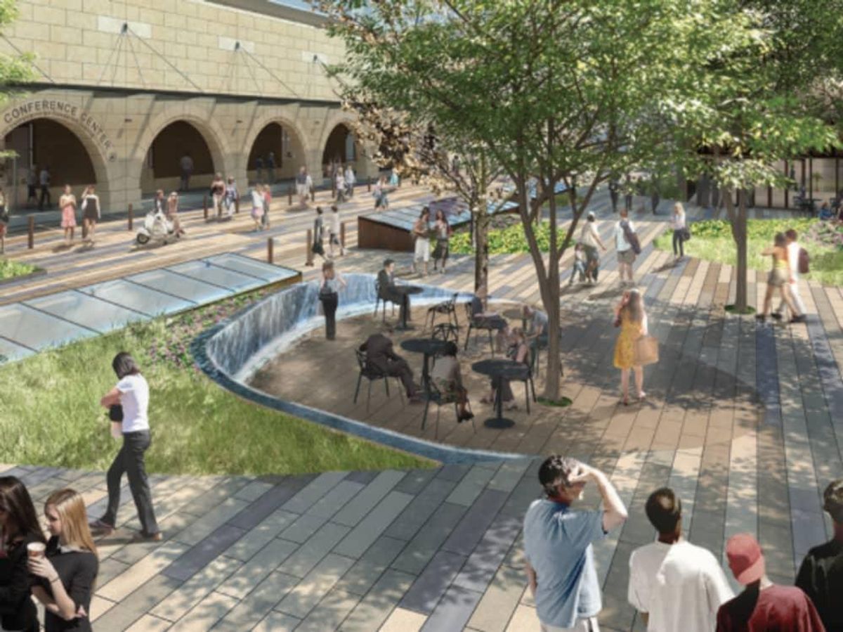 The Rowling Hall courtyard. - CultureMap Austin