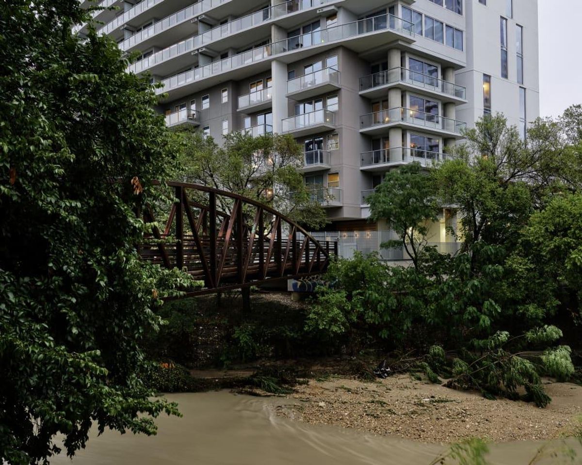 The rain led to flash floods in local creeks, including Shoal Creek ...