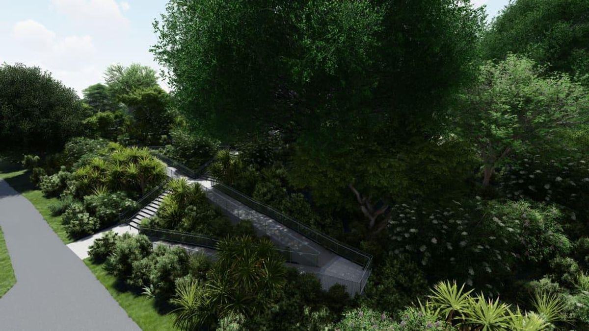 The ramp connects the upper and lower portions of the beautiful Austin ...