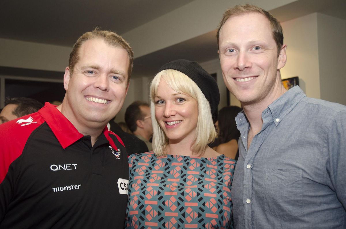 Mike Scudamore, of Marussia F1 Team, Alexis Lanman and Jesse Herman ...