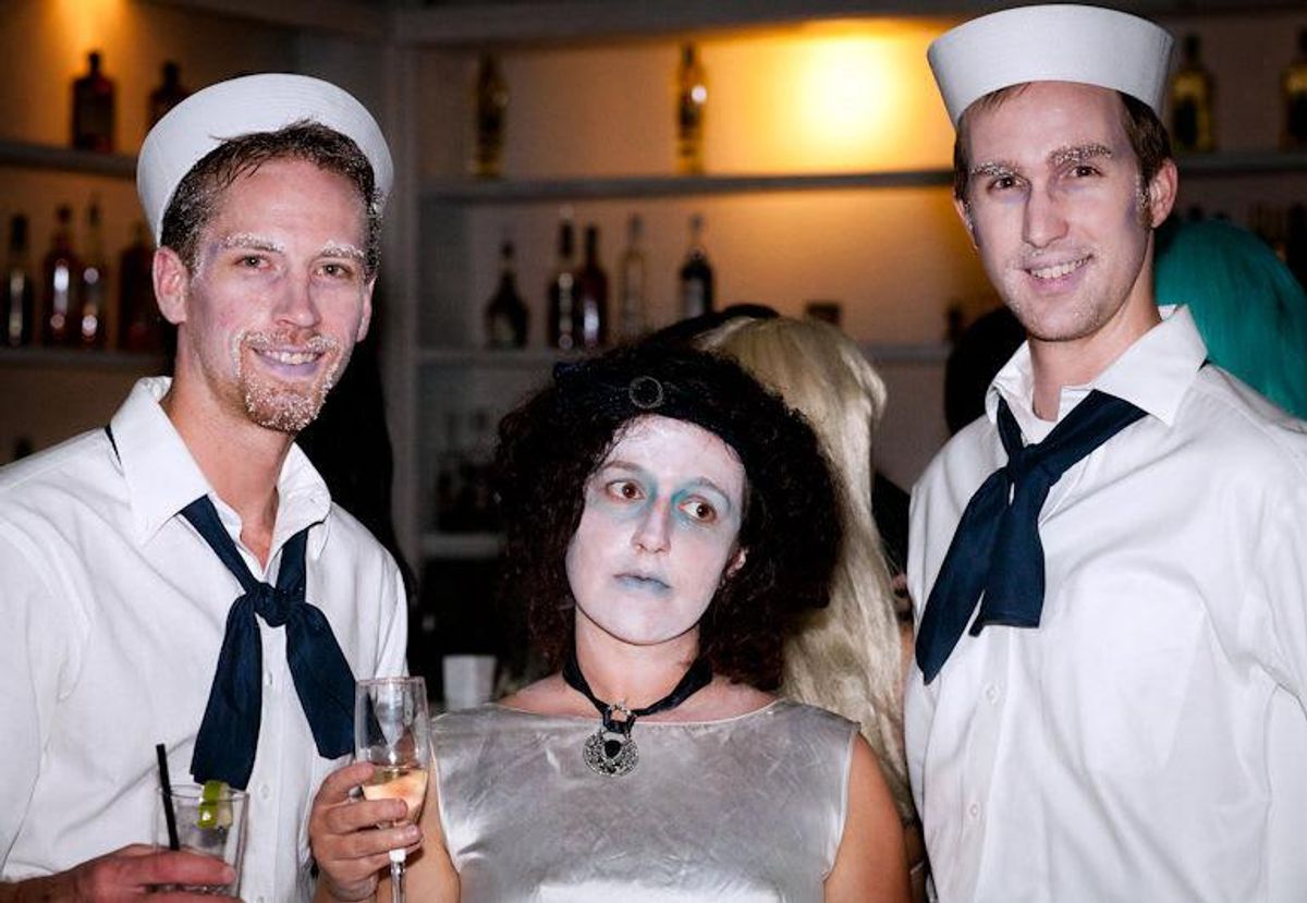 Ali looking delightfully undead with frozen sailors. - CultureMap Austin