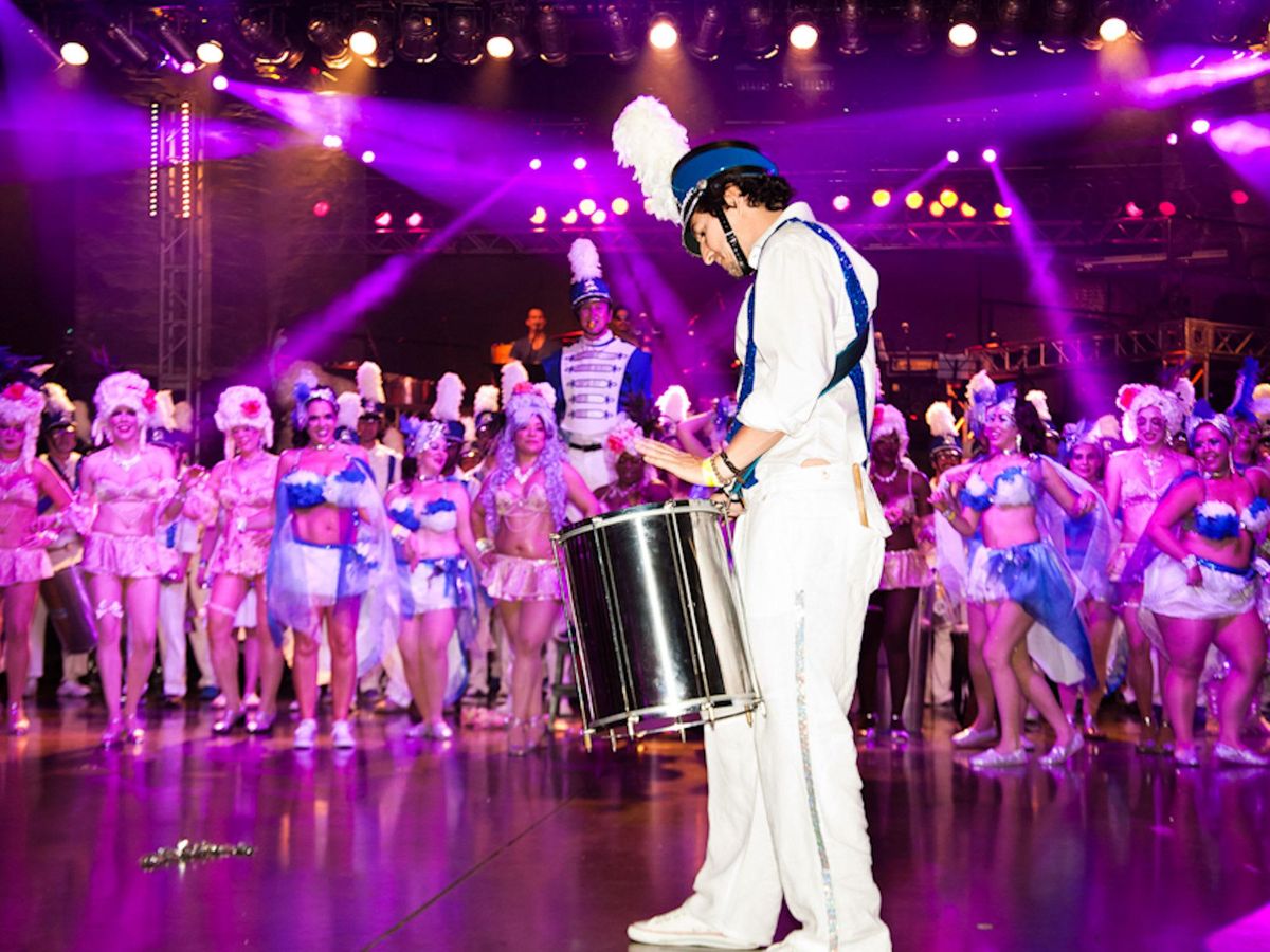 Dudu Fuentes, a visiting percussionist from Rio de Janeiro, playing ...