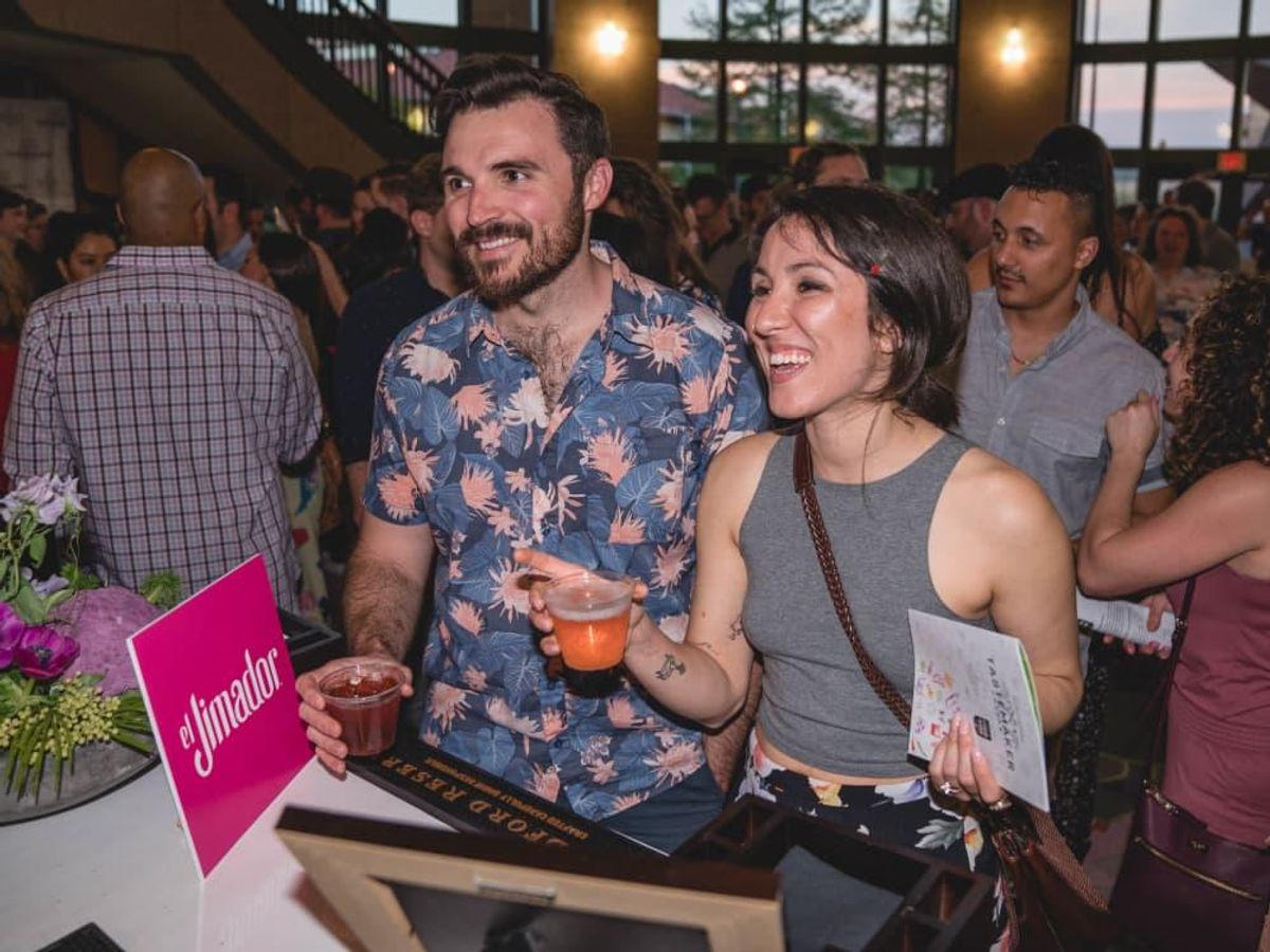 Patrick Ferrell and Danica Ferrell enjoying cocktails by El Jimador ...