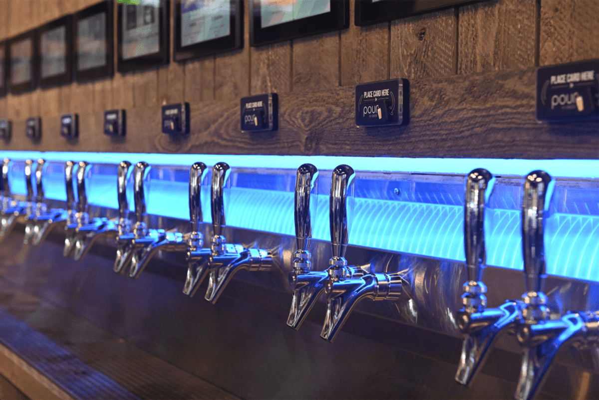 The onsite beer garden and tap room with 50 local beers, ciders, and ...