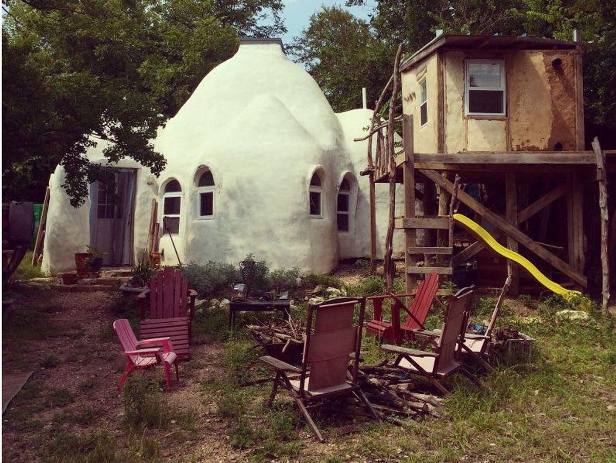 Earthbag House This East Austin house is located behind Hillside ...