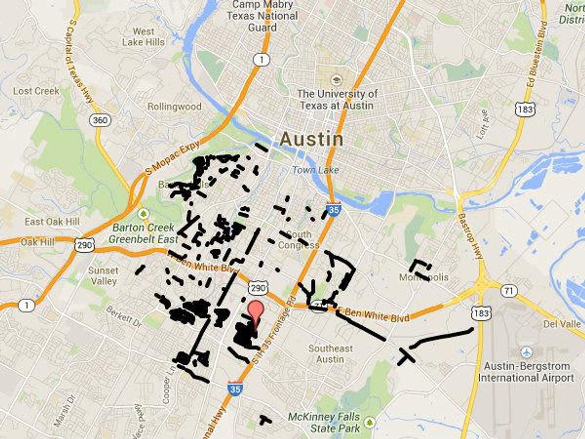 This map, which shows all the current locations for Google's ...