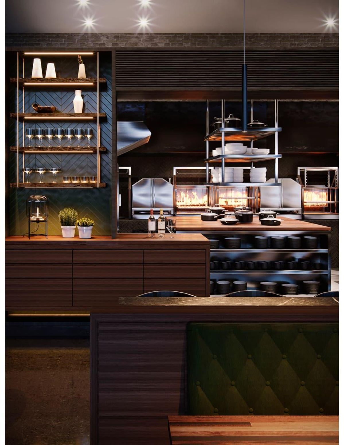 Hestia's dining room will be sleek and darkly hued. - CultureMap Austin