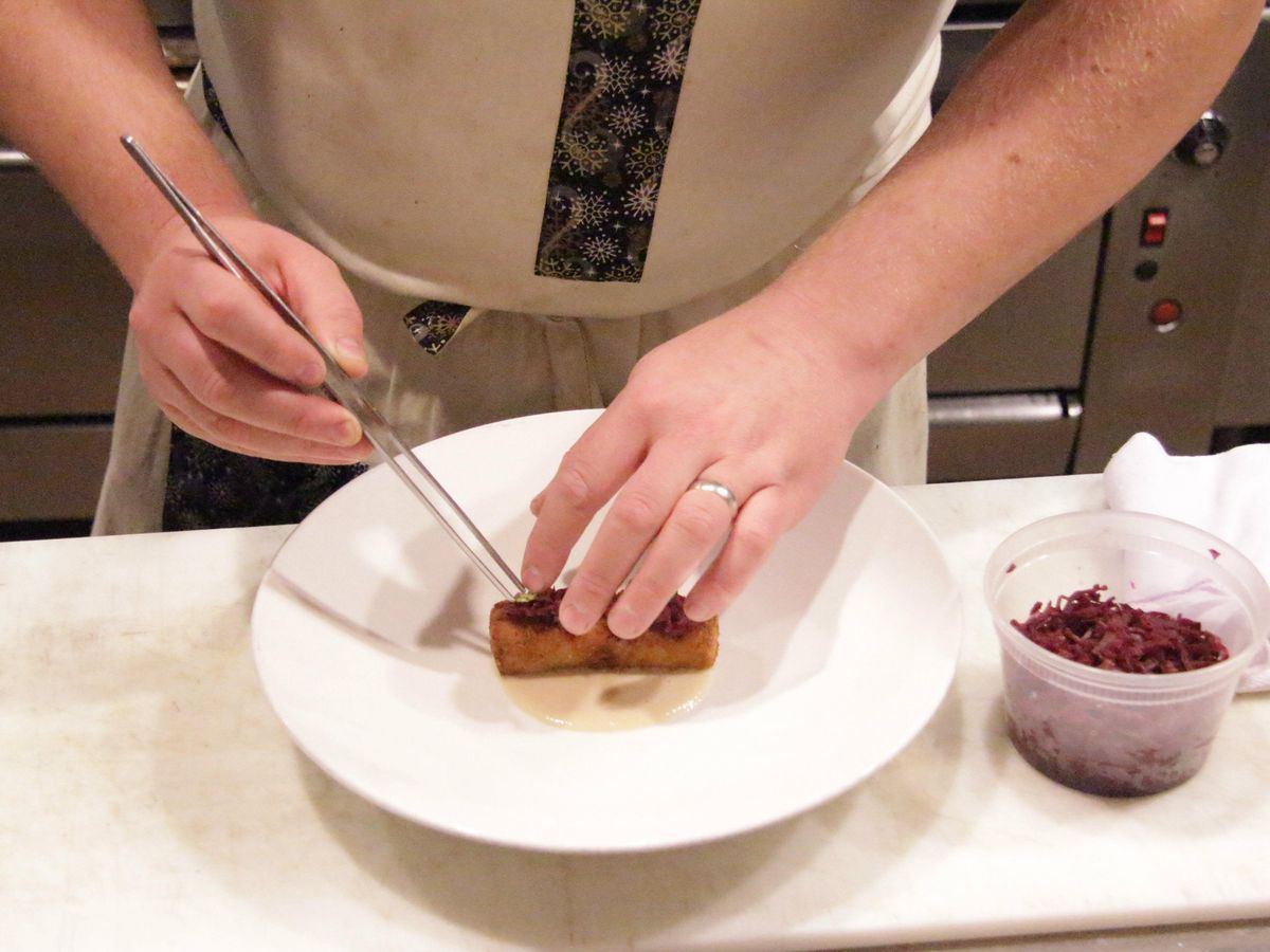 Max Petty plates one of his current favorite dishes, Crispy Pig Head ...